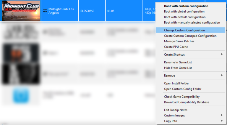 RPCS3 Emulator v0.0.27+ setup for Midnight Club: Los Angeles - UmTale Lab